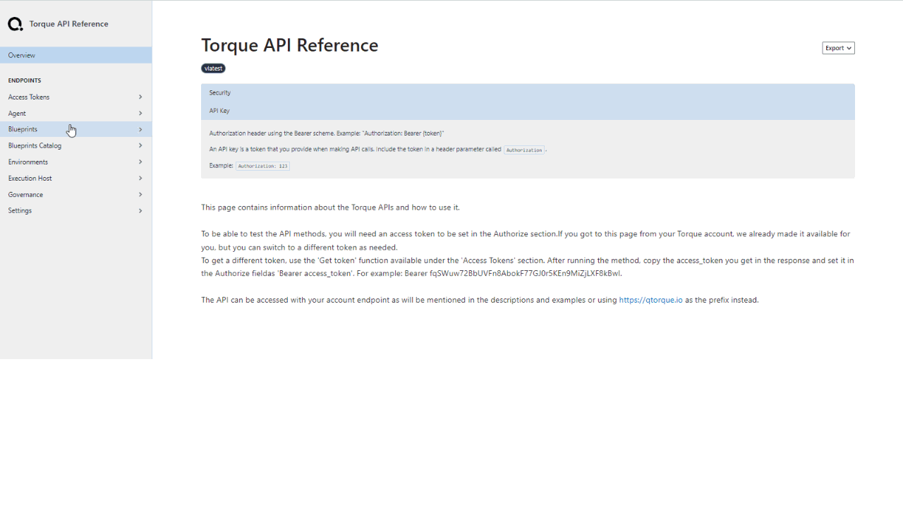 REST API Torque